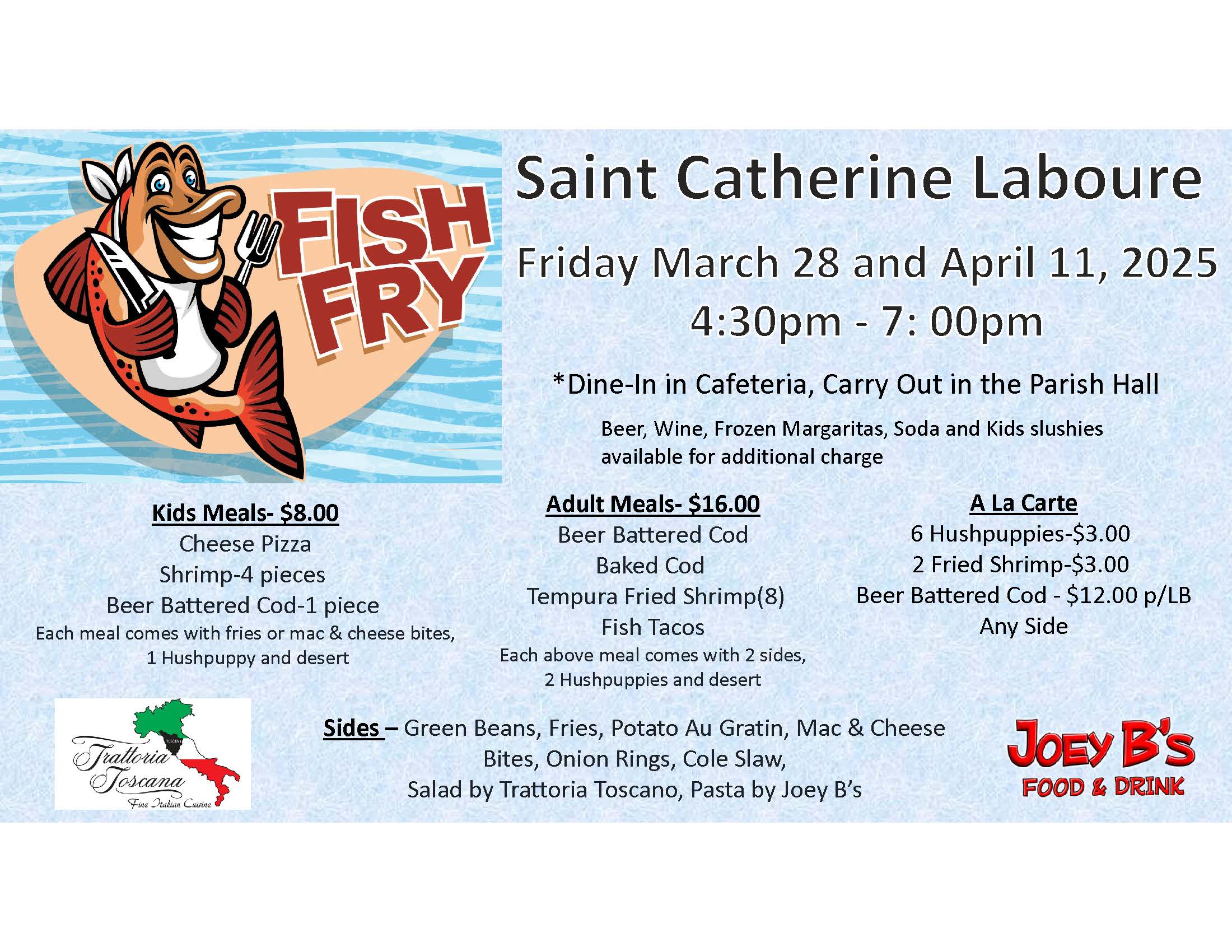Next SCL Fish Fry - March 28th > St. Catherine Laboure Catholic Church